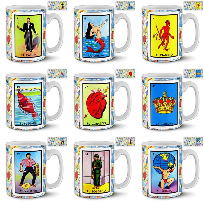 Mexican Loteria 11oz Mug Design Bundle. 54 PNG Sublimation Designs ...