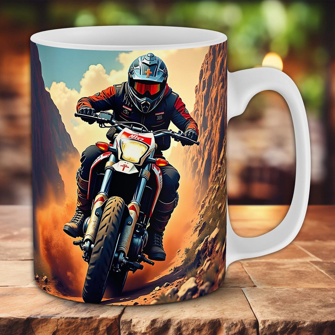 Motocross Dirt Bike Mug Design - Off-road Biker Sublimation PNG ...