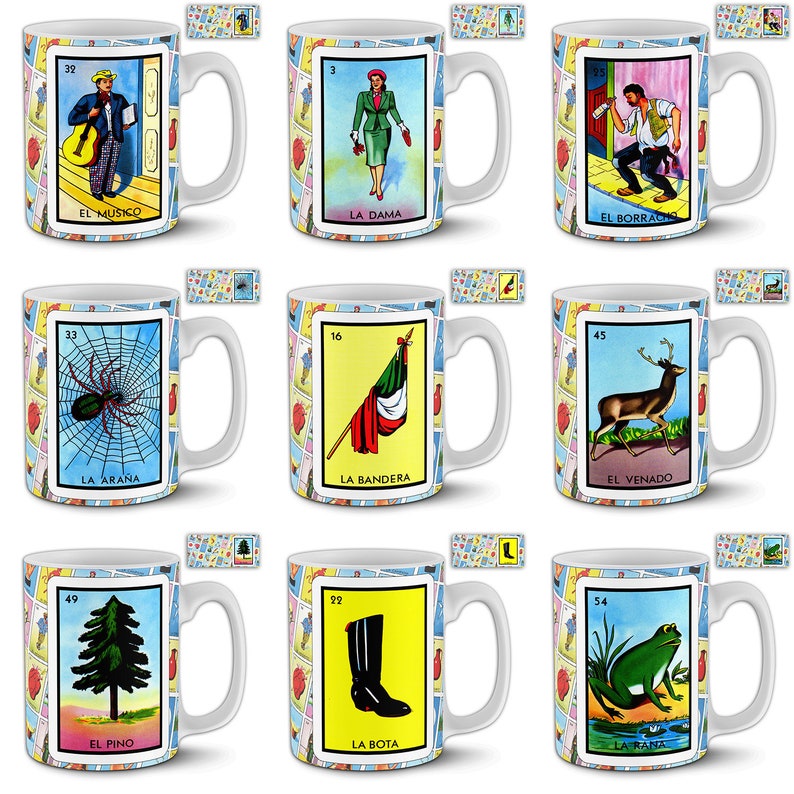 Mexican Loteria 11oz Mug Design Bundle. 54 PNG Sublimation Designs ...