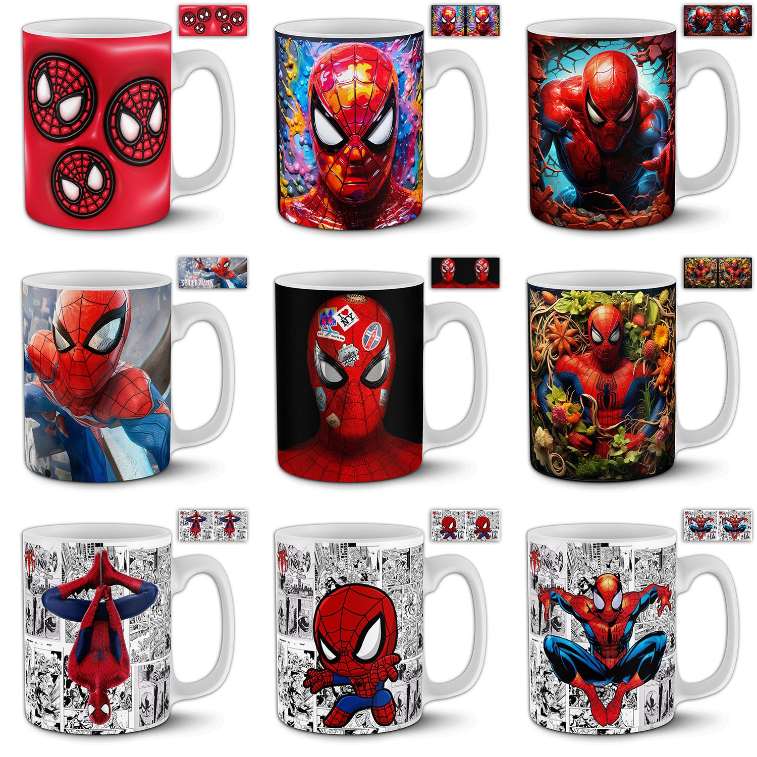 50+ Spiderman Mug Design Bundle. Superhero 11oz Mug Sublimation Designs ...