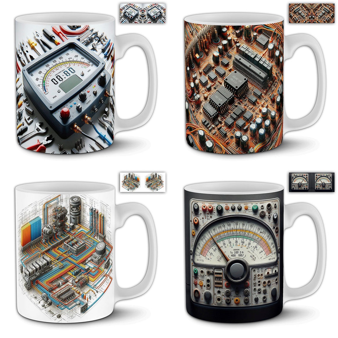 14 3D Electrician 11oz Mug Design Bundle. PNG Sublimation Mug Wraps ...