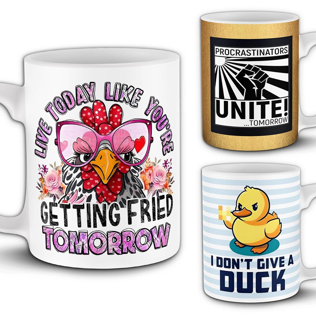 Sarcastic Mug Designs - 20 Funny 11oz PNG Sublimation Wraps - Snarky ...