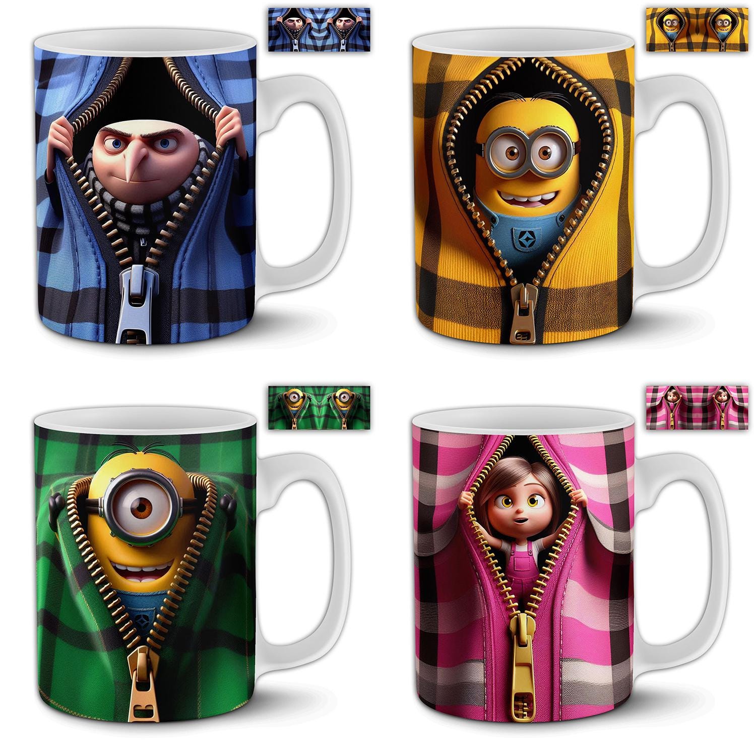 3D Despicable Cartoon 11oz Mug Design Bundle. 20 PNG Sublimation Mug ...