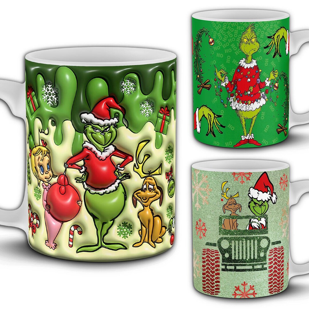 30 Christmas Grinch 11oz Mug Designs. Grinchmas PNG Sublimation Wraps ...