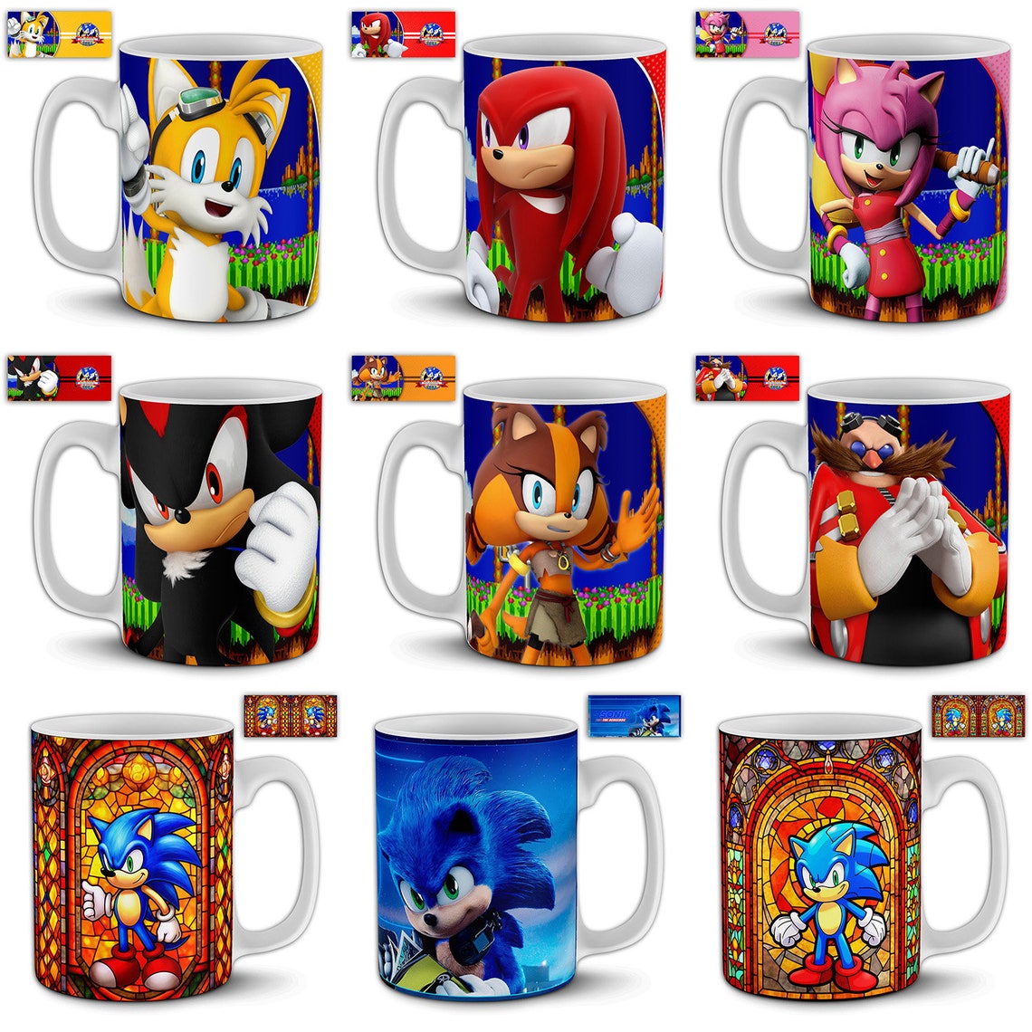 40 Sonic 11oz Mug Designs Bundle. Hedgehog Videogame Sublimation Mug ...
