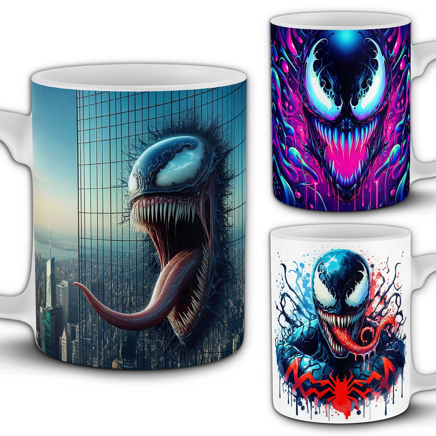 20 Venom 11oz Mug Design Bundle. PNG Comics Spiderman Superhero Villain ...