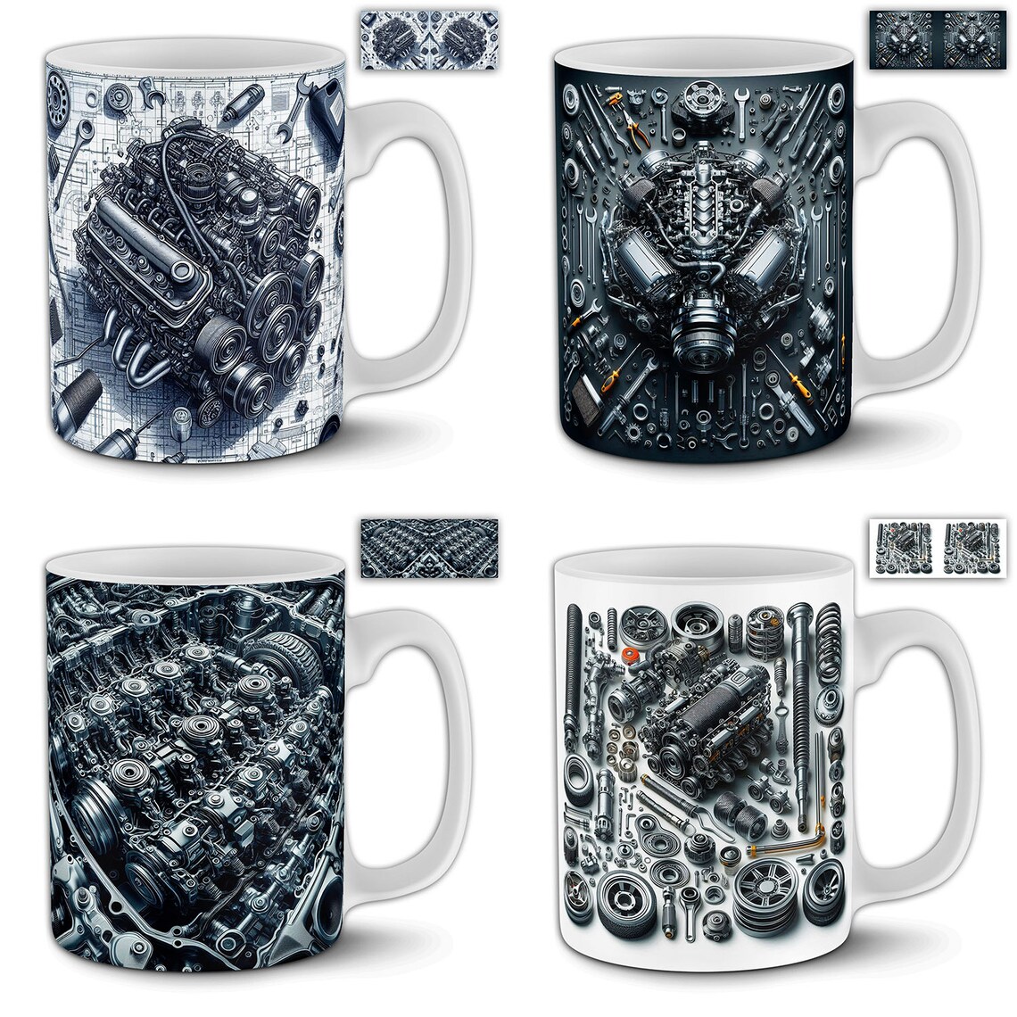 15 3D Car Mechanic 11oz Mug Design Bundle. PNG Sublimation Mug Wraps ...