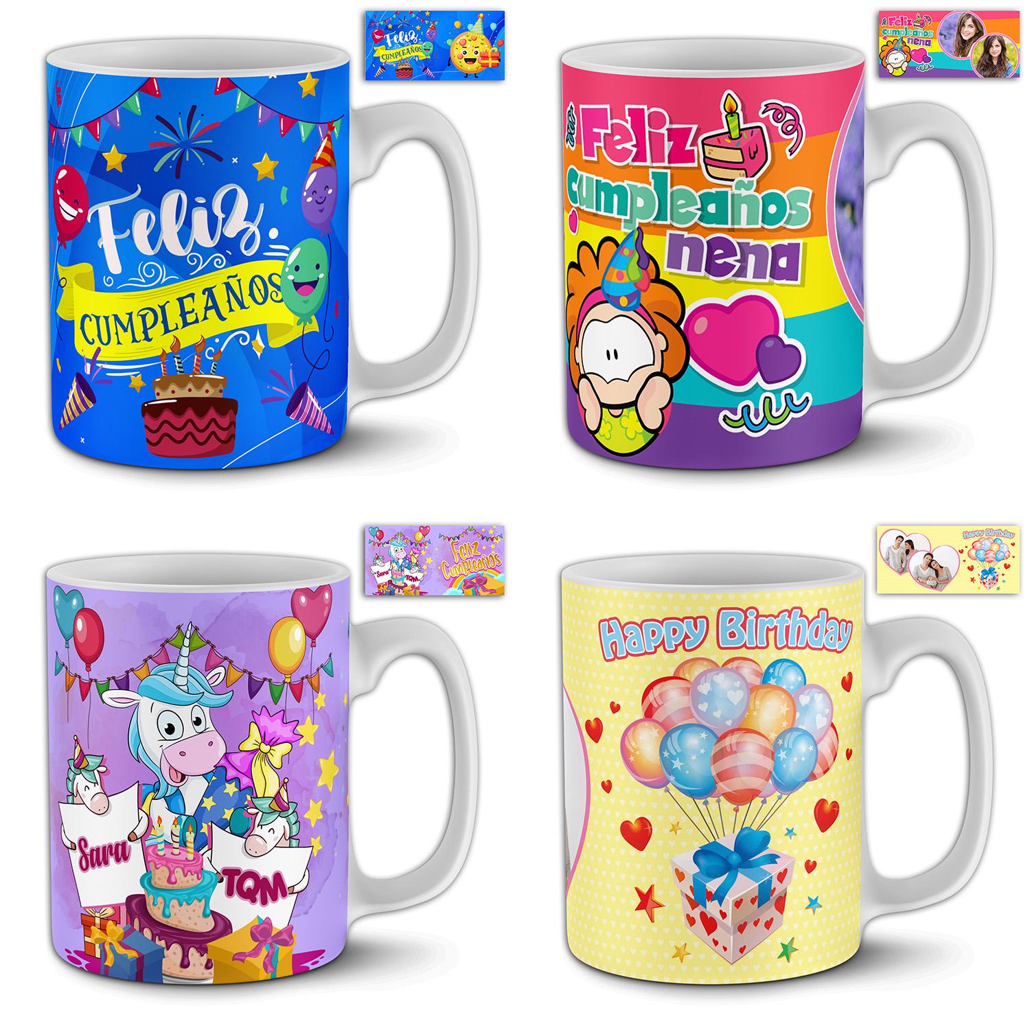 25 Diseños Cumpleaños Para Tazas 11oz Plantillas Editables Sublimación