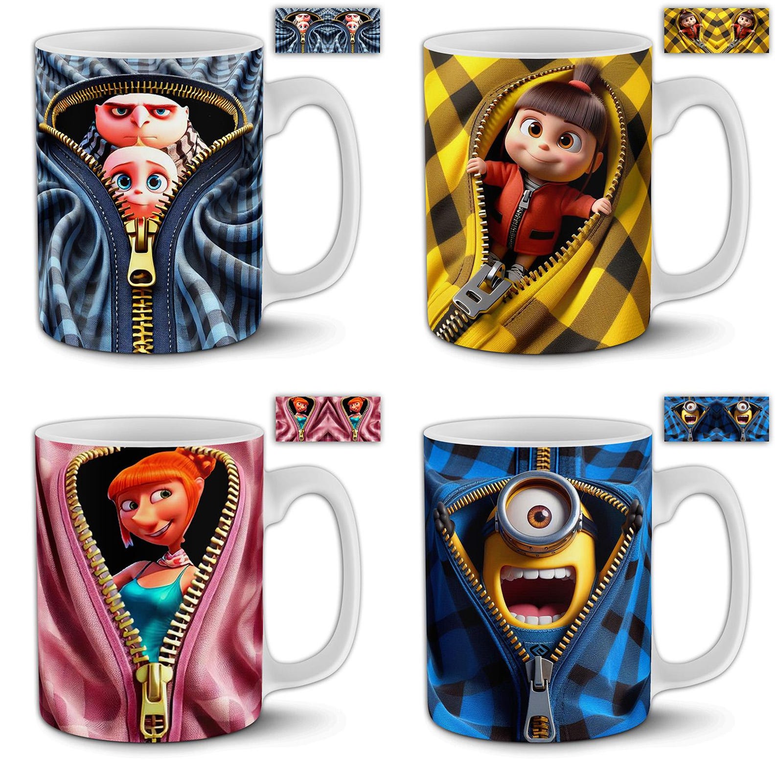 3D Despicable Cartoon 11oz Mug Design Bundle. 20 PNG Sublimation Mug ...