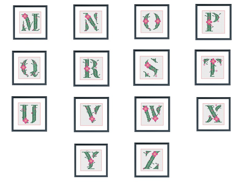 Cross Stitch Alphabet Patterns by Cross & Stitch Monogram - Etsy