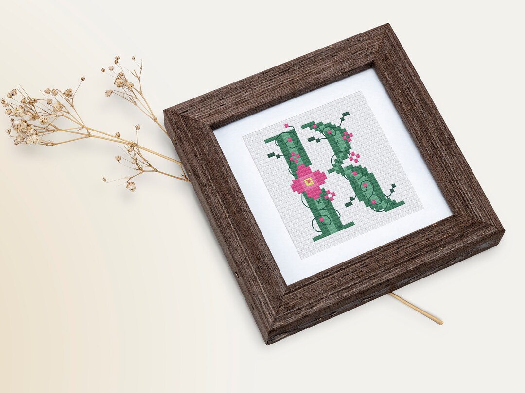 Floral Cross Stitch Letter R Pattern Initial Pattern for DIY - Etsy