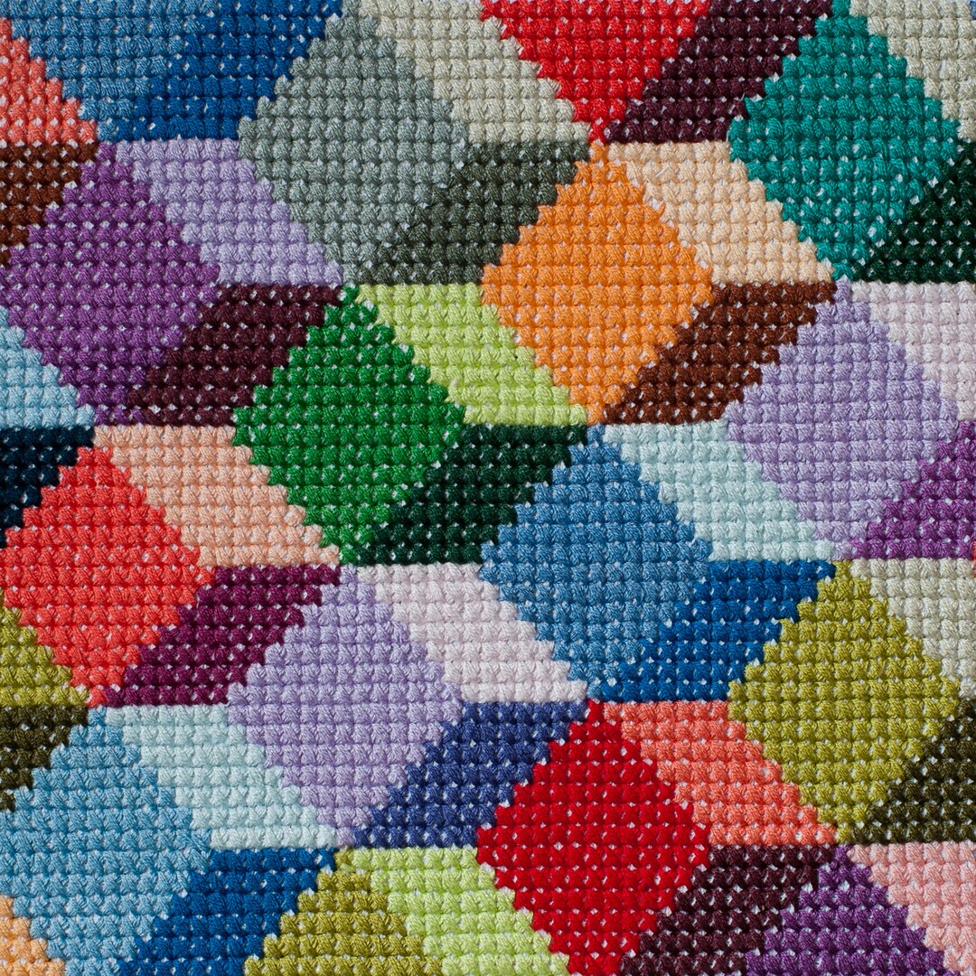 Colourful Retro Blocks Cross Stitch - Etsy