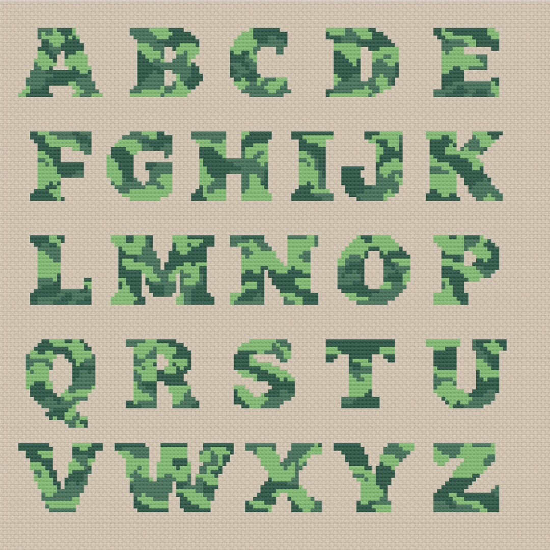 Commando Cross Stitch Alphabet Patterns by Cross and Stitch Monogram ...