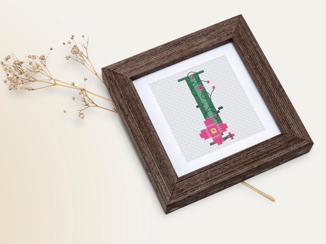 Monogram Floral Letter I Cross Stitch Alphabet Patterns for - Etsy