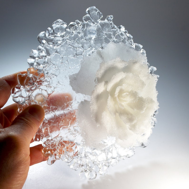 Chika Kato's Glass Sculpture, "frost Flower" - Etsy