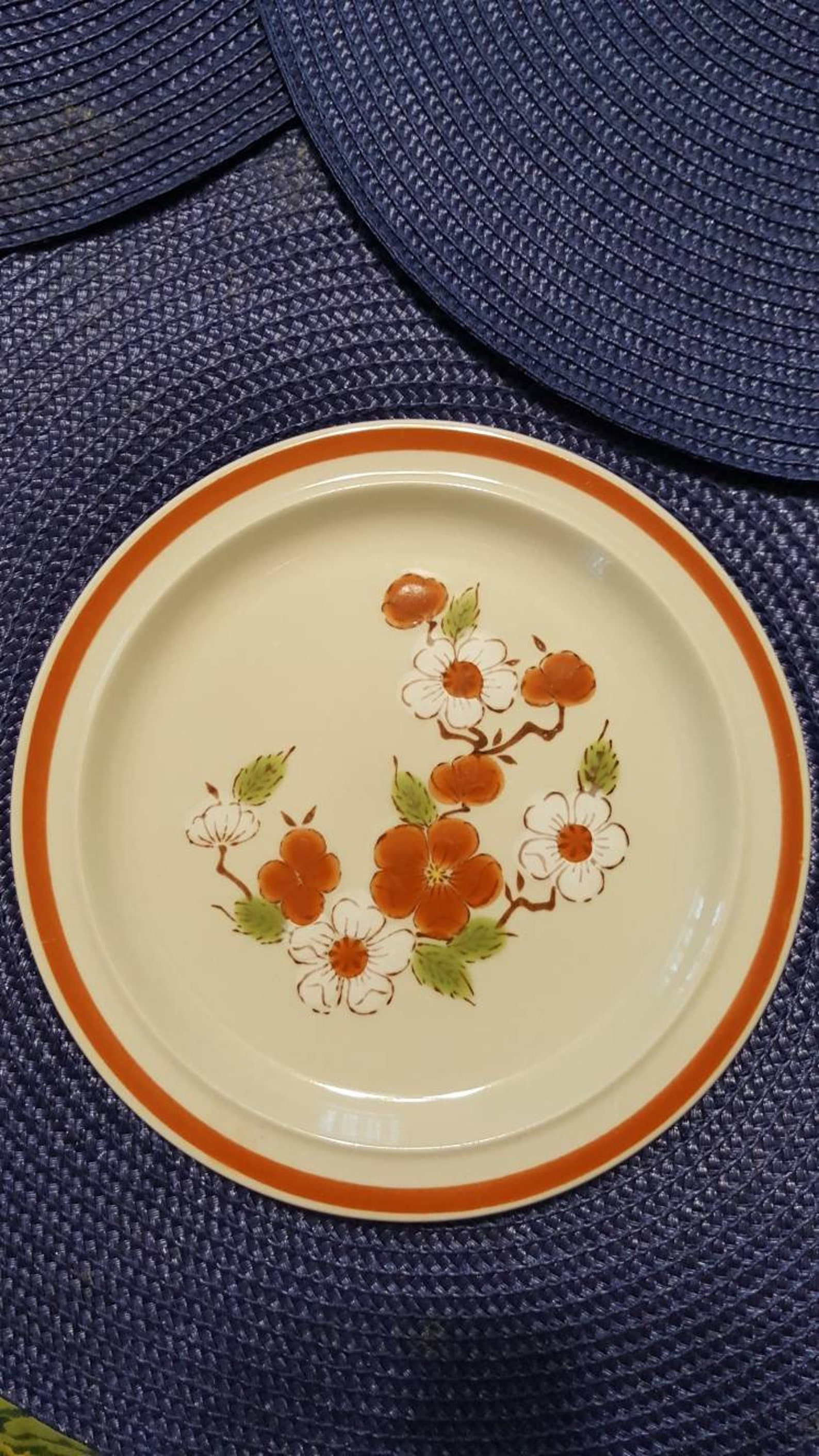 Vintage Set of 4 Salad Plates Japanese Newcor Stoneware Empress Pattern ...
