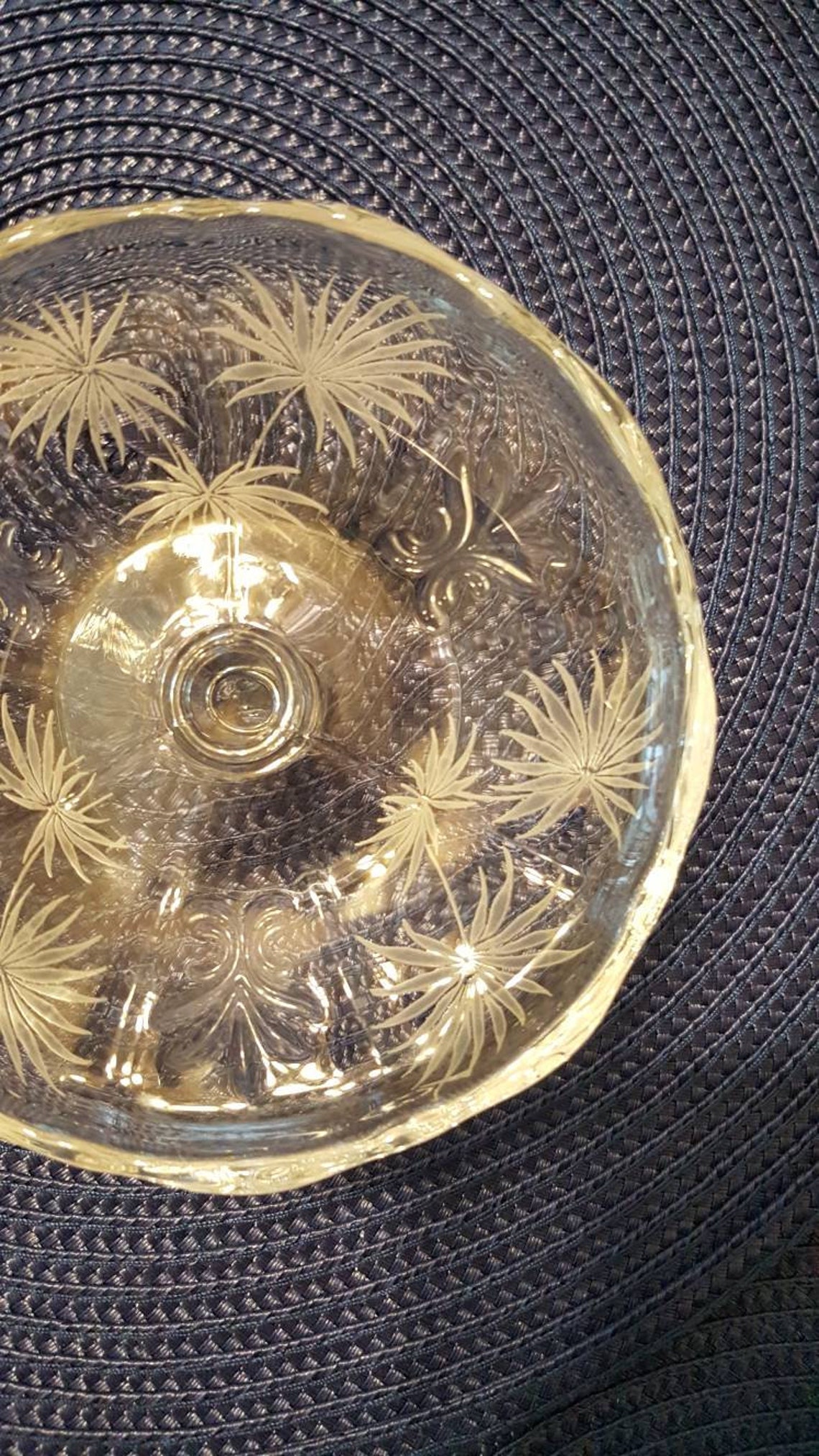 Vintage FOSTORIA Baroque Lido Etched Glass Compote 1940s Collectible ...