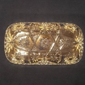 Vintage Rectangular Cut Glass Bread Tray/relish Tray/serving Tray 1960s ...