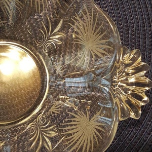 Vintage FOSTORIA BAROQUE LIDO Etched Glass Serving Bowl 1940s Fireworks ...