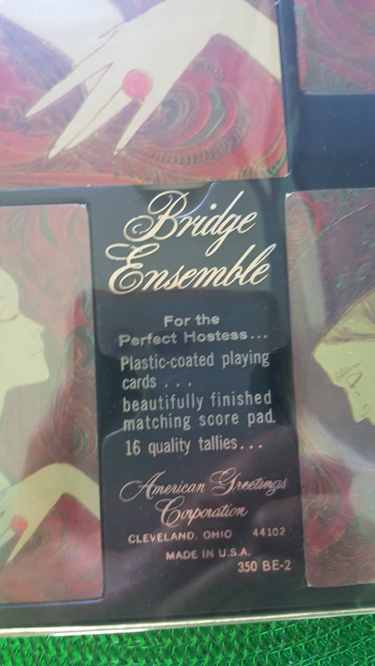 VINTAGE BRIDGE ENSEMBLE Double Deck Standard Playing Cards Tallies ...