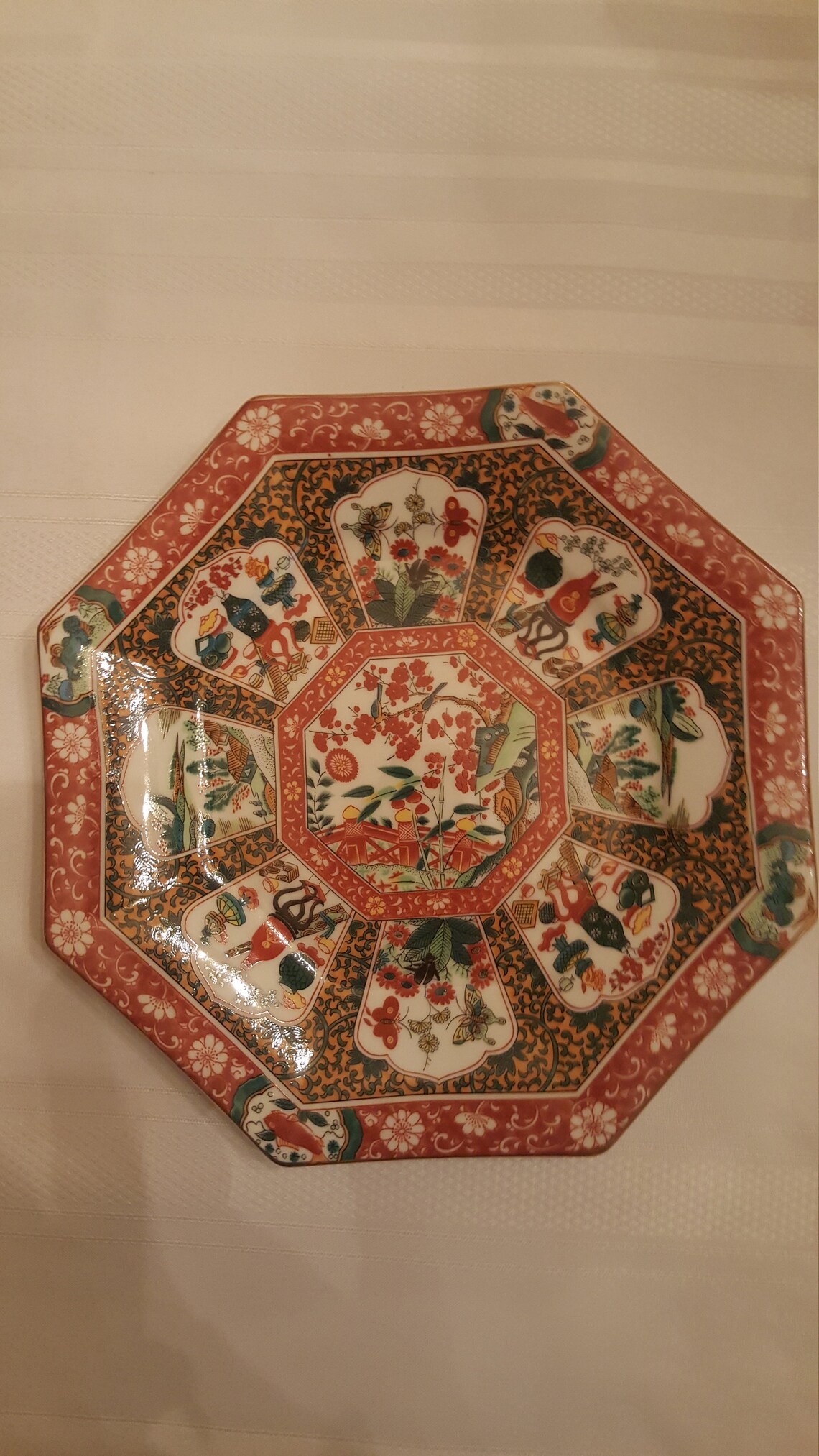 ARITA DYNASTY RARE Red Octagonal Dinner Plate Fine Porcelain - Etsy