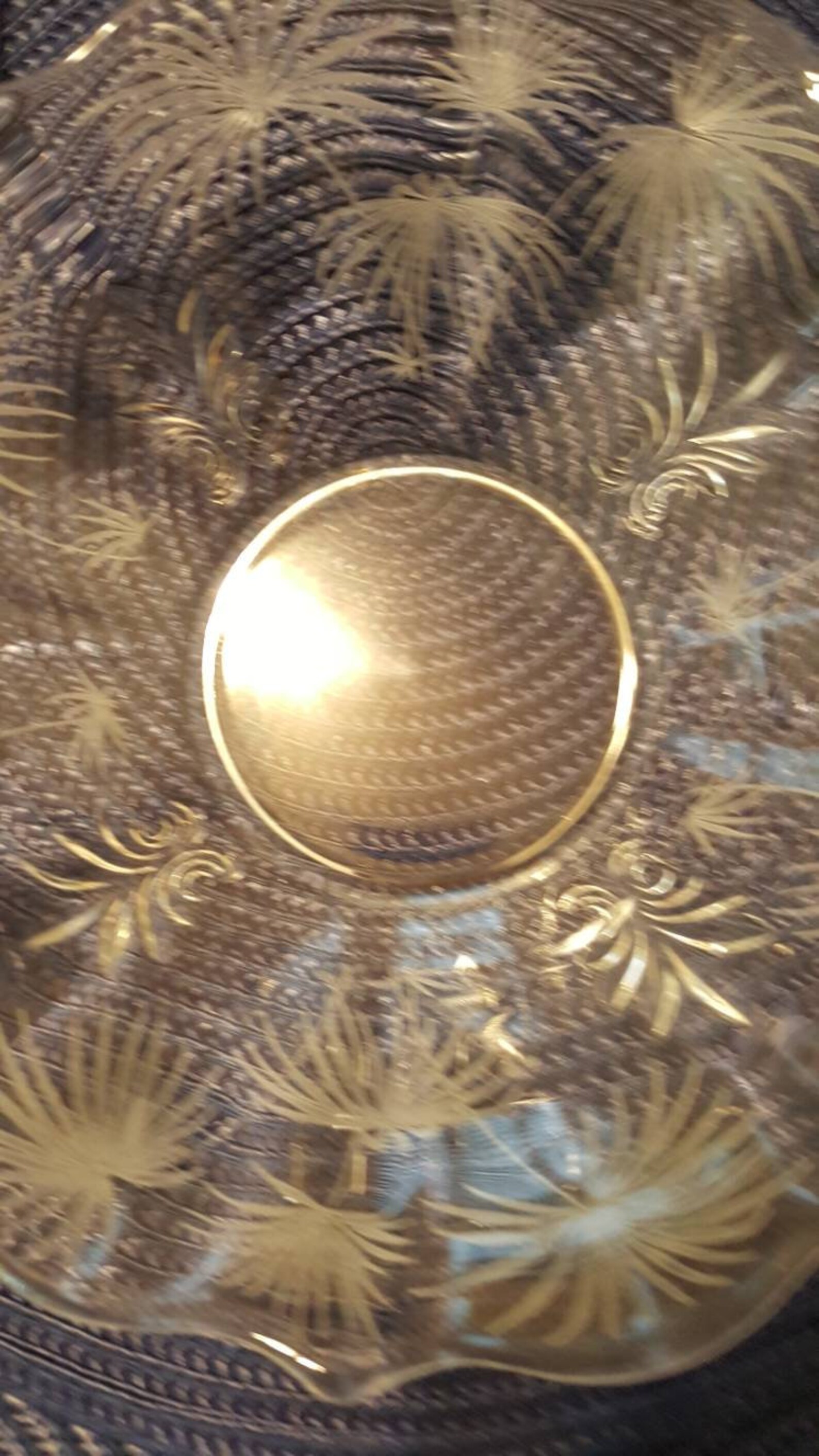 Vintage FOSTORIA BAROQUE LIDO Etched Glass Serving Bowl 1940s Fireworks ...