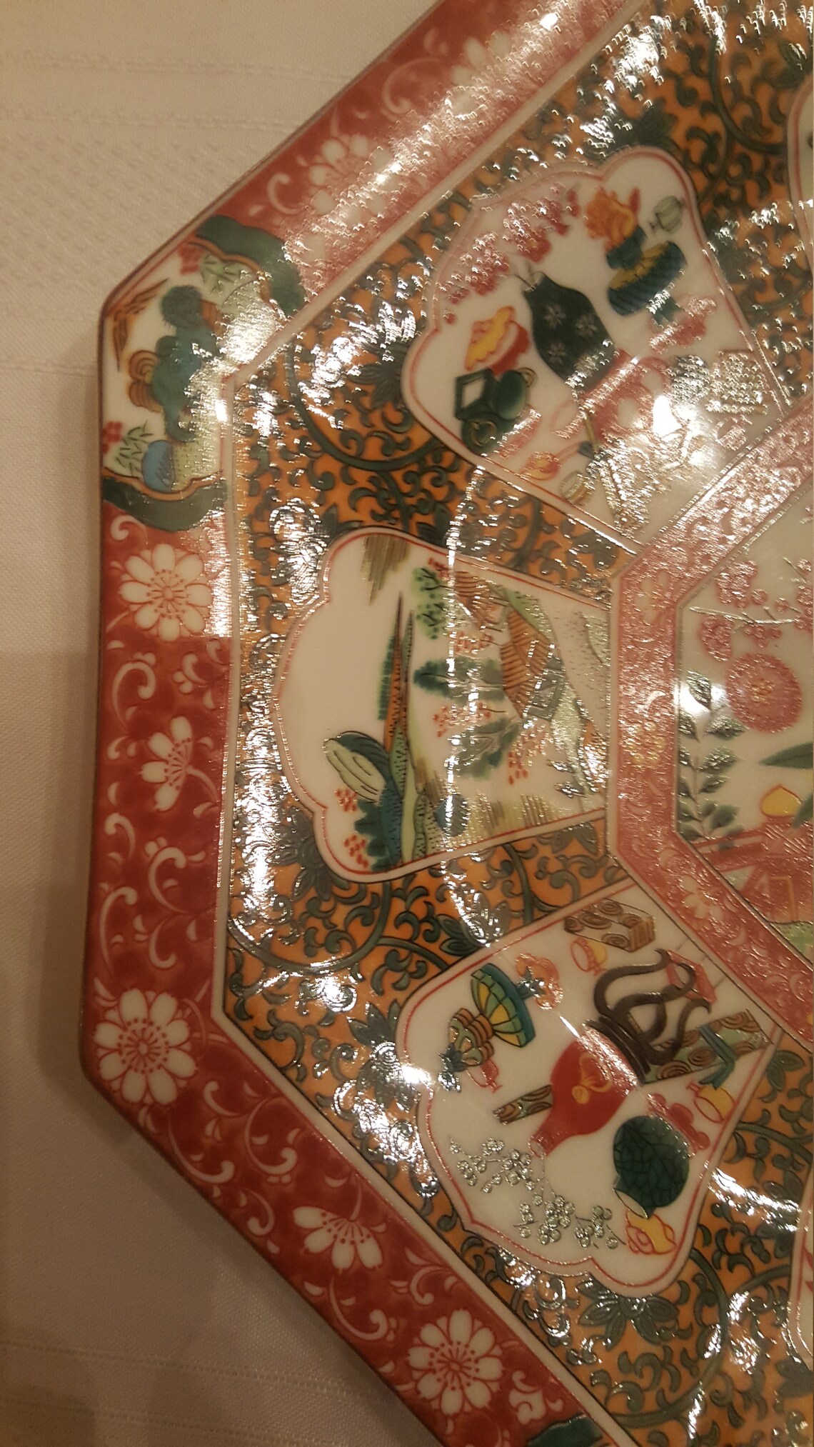 ARITA DYNASTY RARE Red Octagonal Dinner Plate Fine Porcelain - Etsy