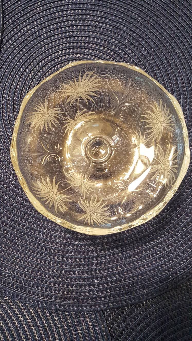 Vintage FOSTORIA Baroque Lido Etched Glass Compote 1940s Collectible ...