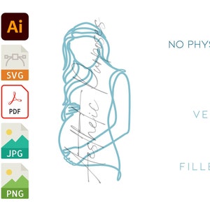 Maternity Pregnancy Line Art Clipart Vector // Digital Download // SVG ...