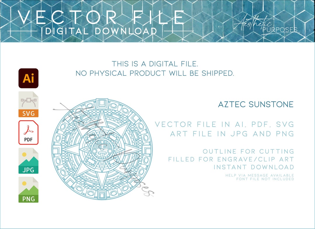 Aztec Sunstone Vector // Digital Download // SVG PDF AI .jpg .png - Etsy