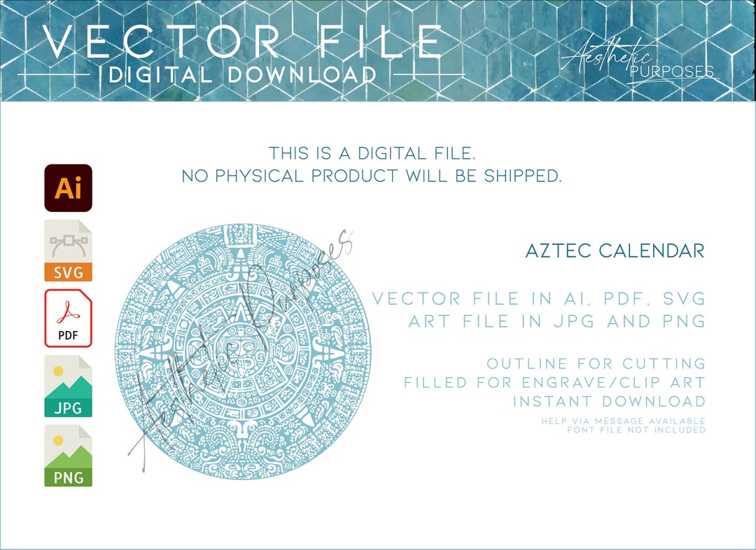 Aztec Calendar Vector // Digital Download // SVG PDF AI .jpg .png - Etsy
