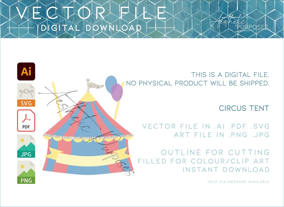 Circus Tent Clipart Vector // Digital Download // SVG PDF AI .jpg .png ...