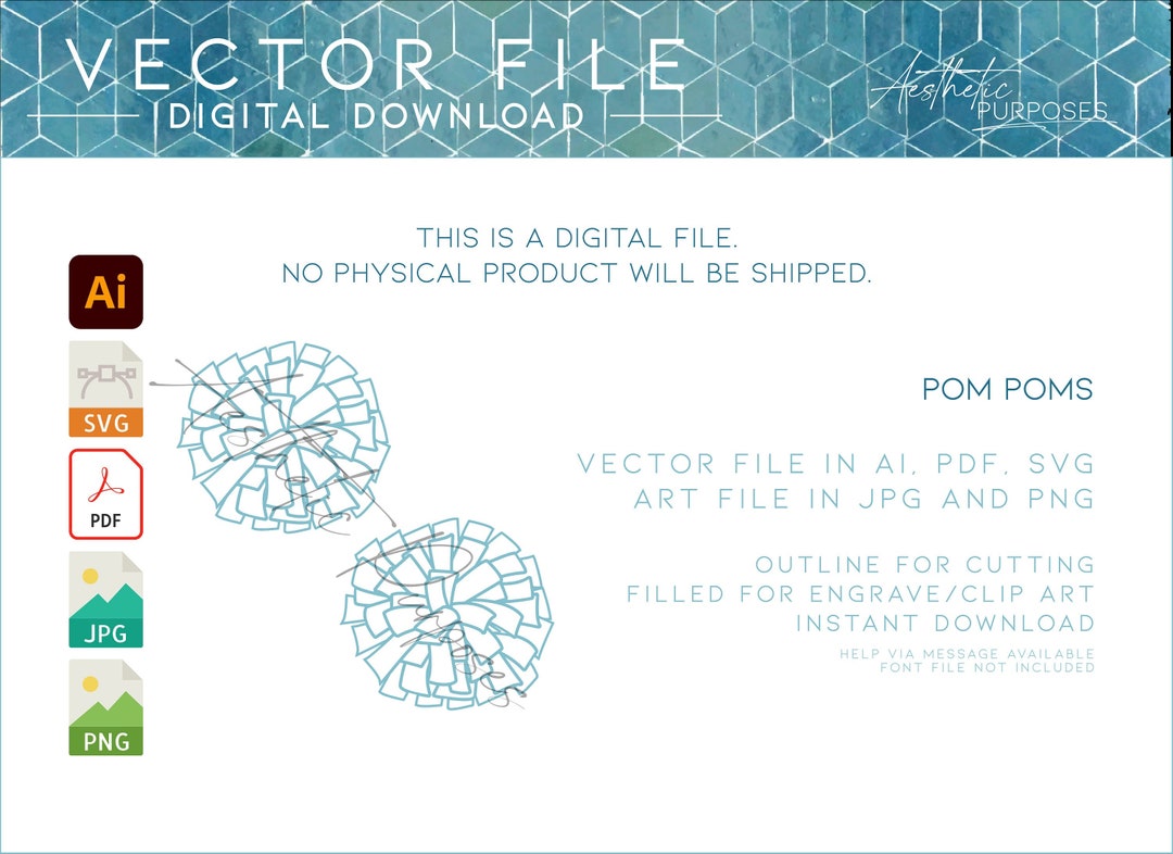 Pom Poms Vector // Digital Download // SVG PDF AI .jpg .png - Etsy
