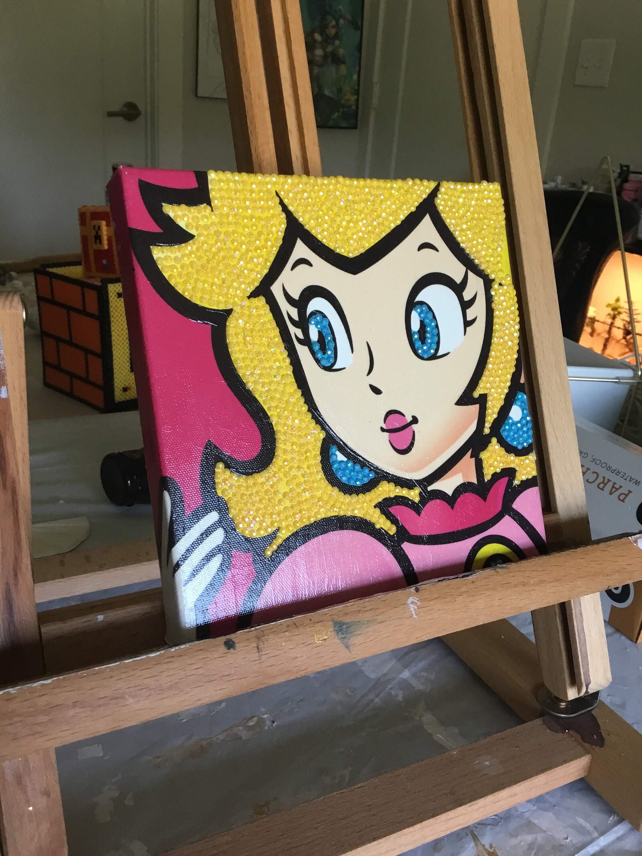 Princess Peach Sparkly Wall Art - Etsy