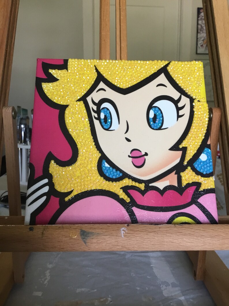 Princess Peach Sparkly Wall Art - Etsy