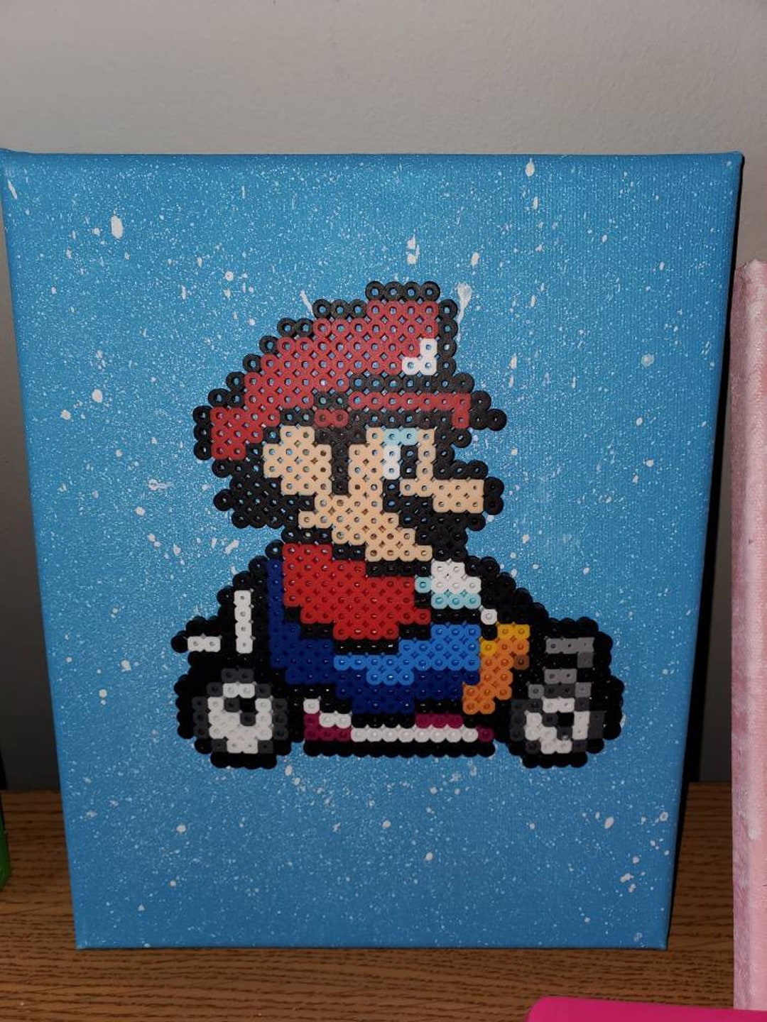 Mario Kart Wall Decor Perler Bead Canvas - Etsy