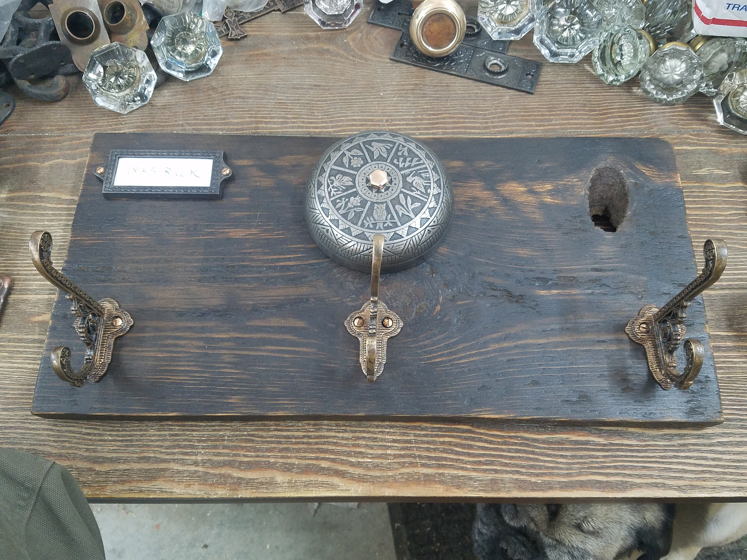 Antique Hardware Coat Rack, Wall Hook Rack With Antique Eastlake Era ...