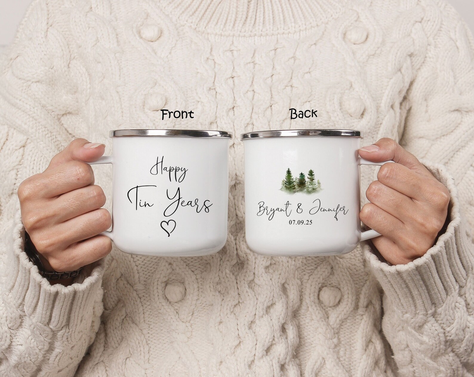 Happy Tin Years Anniversary Mug Personalized 10th Camping Cup - Etsy