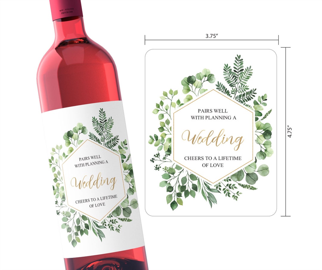 Pairs Well With Planning a Wedding Wine Label, Engagement Gift for ...