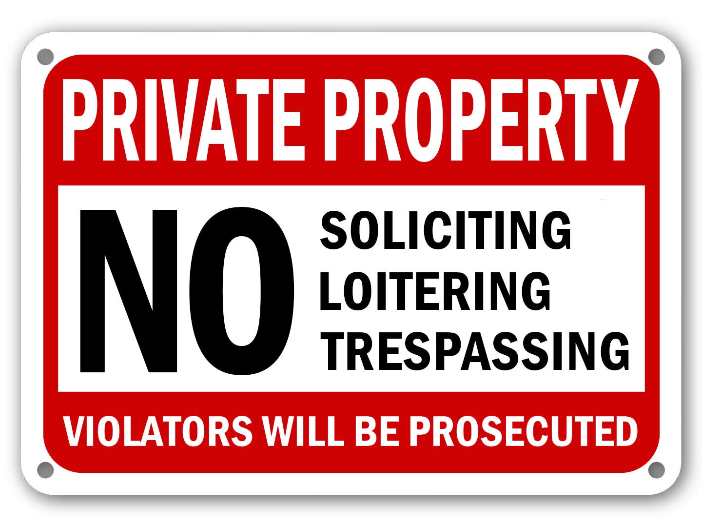 Private Property Sign No Soliciting No Loitering No Etsy