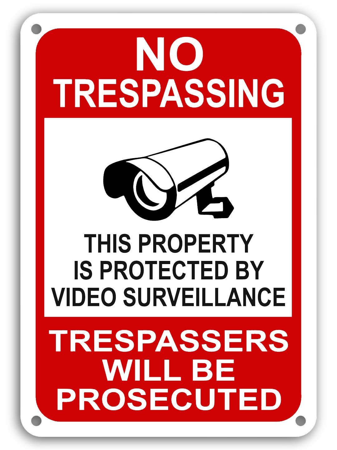 Property Protected by Video Surveillance Warning Camera Sign Cctv Home ...
