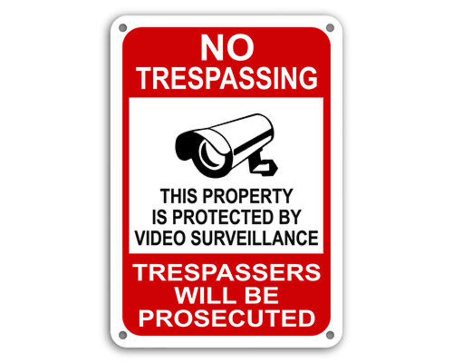 Property Protected by Video Surveillance Warning Camera Sign Cctv Home ...