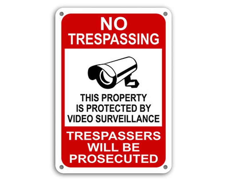 Property Protected by Video Surveillance Warning Camera Sign Cctv Home ...