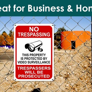 Property Protected by Video Surveillance Warning Camera Sign Cctv Home ...