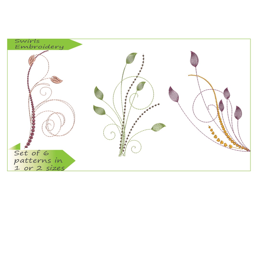 Machine Embroidery Designs Set of SWIRLS - Etsy