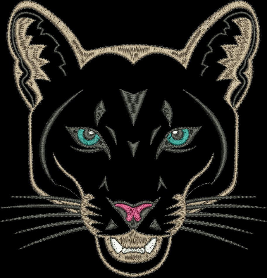 Machine Embroidery Design Cougar Puma - Etsy