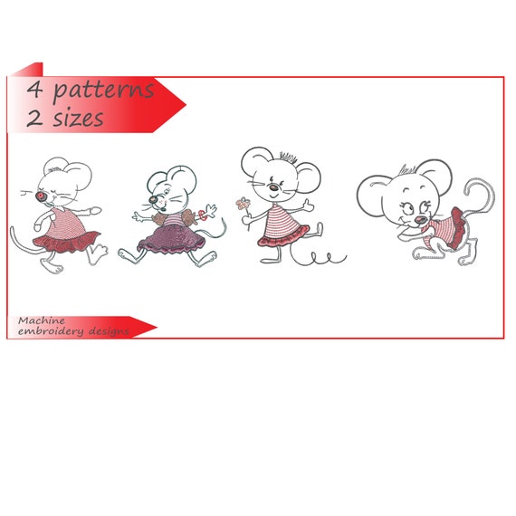 Machine Embroidery Designs Dancing Mice - Etsy