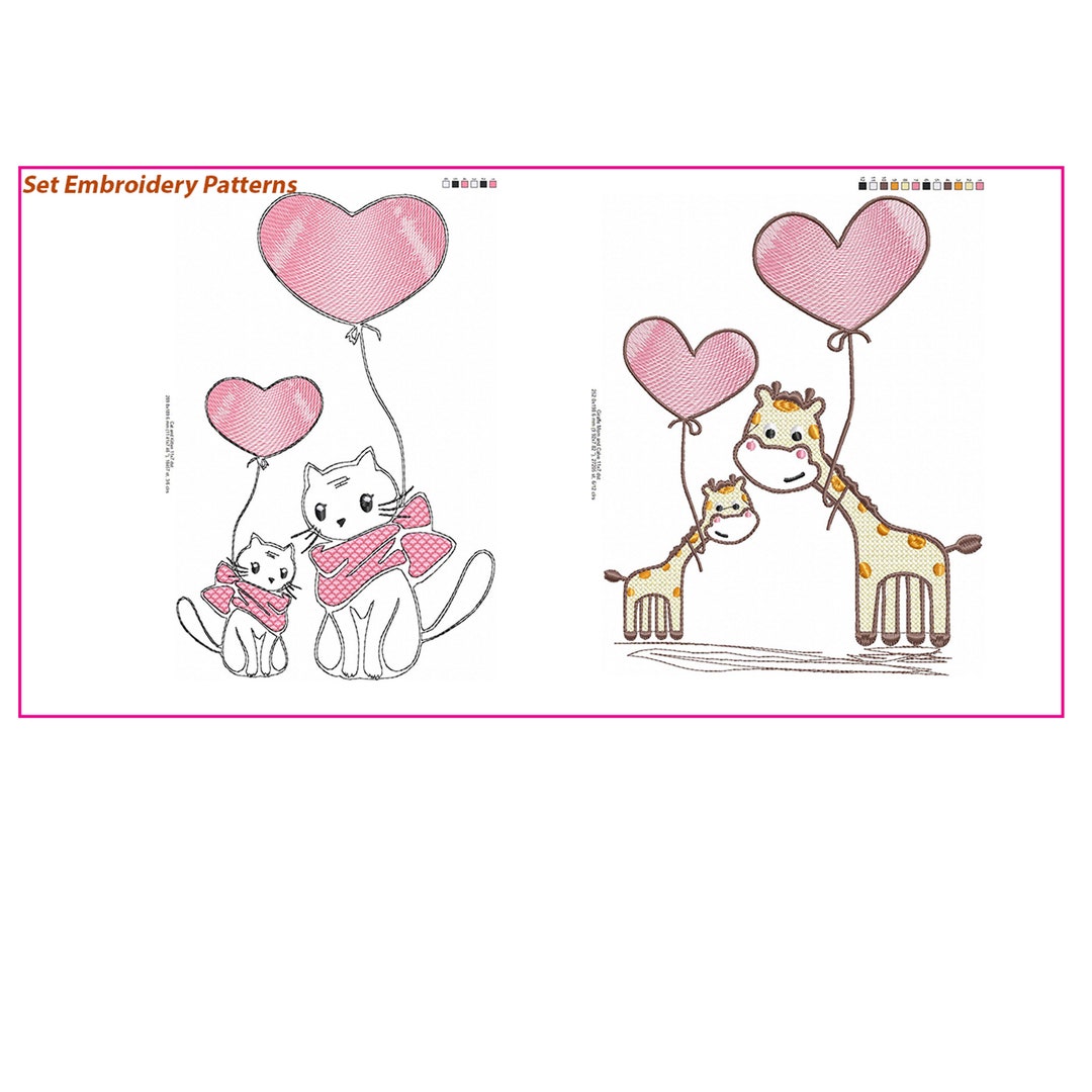 Machine Embroidery Designs - Set of 6 Patterns - Etsy