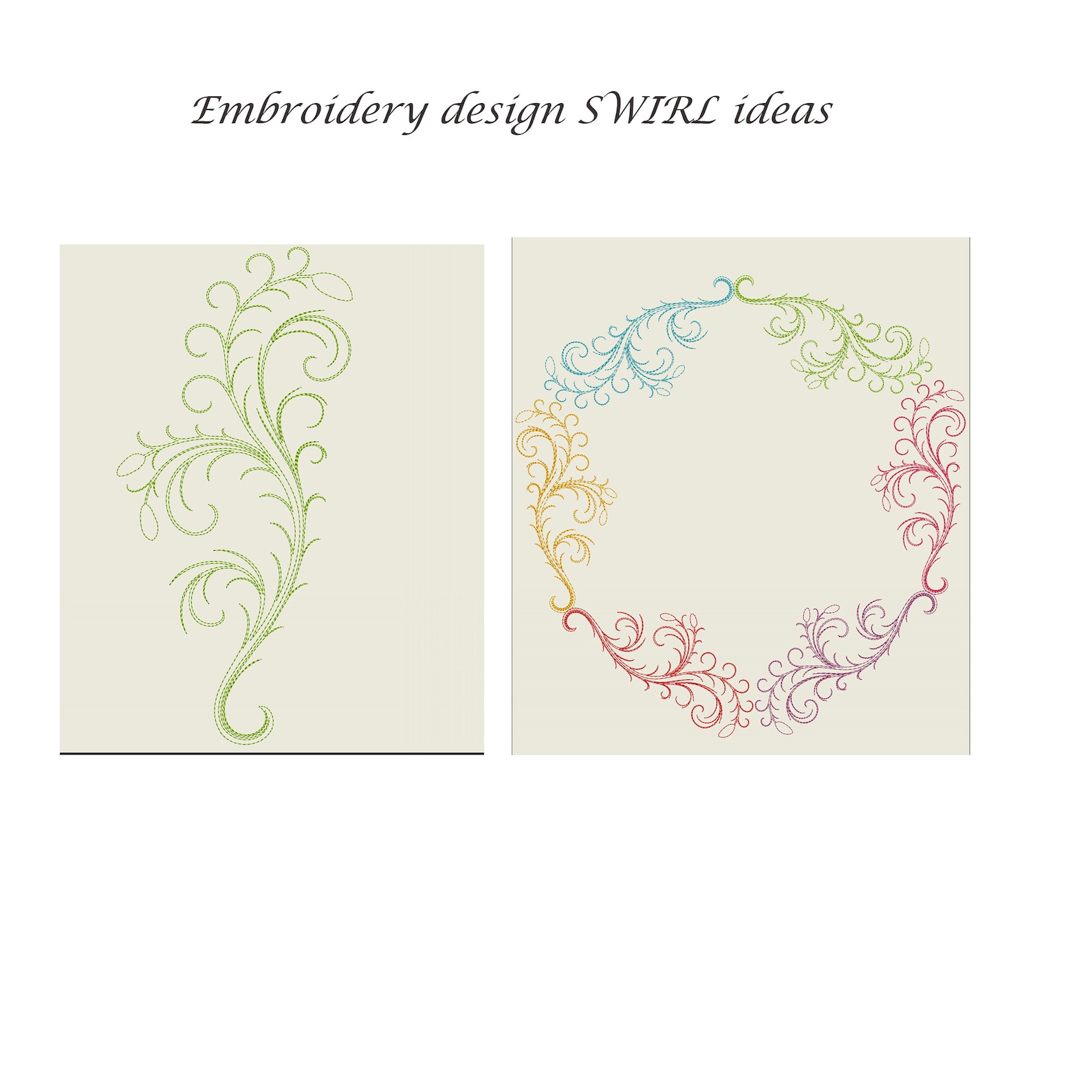 Large Machine Embroidery Design SWIRLS in 4 Sizes - Etsy