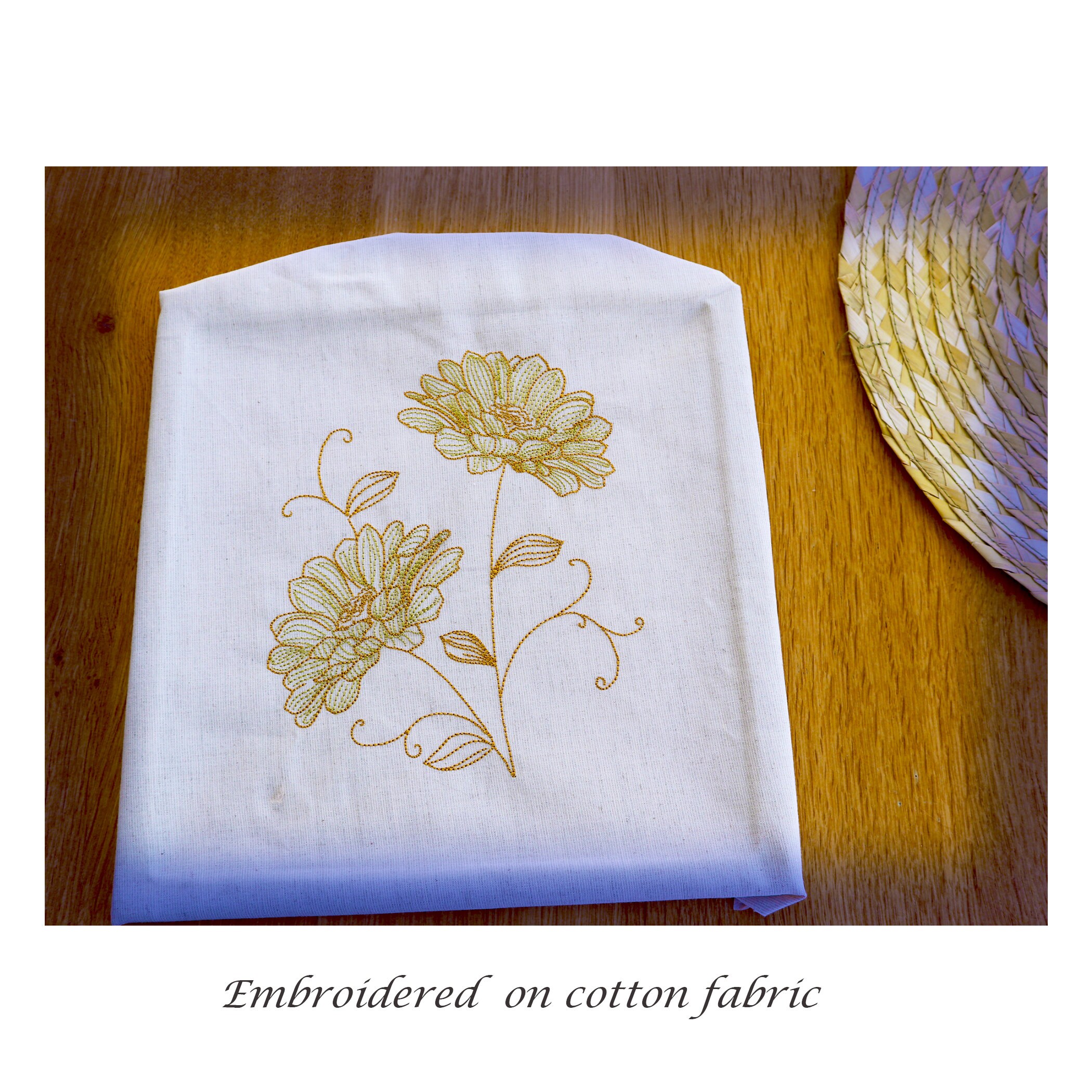Large Machine Embroidery Designs Line Drawn Flowers SET - Etsy